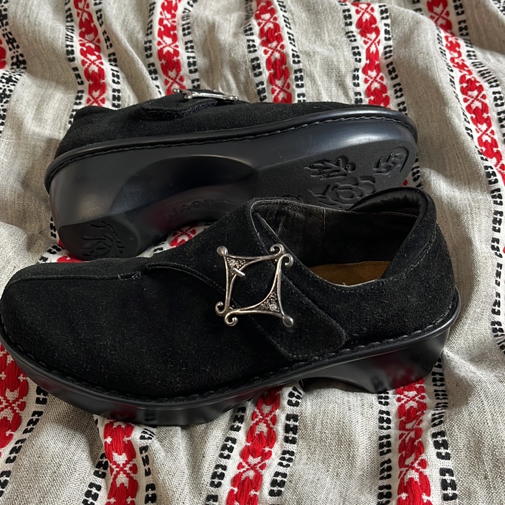 Naot Clog Shoe Black Suede Leather With Silver Crysta… - Gem